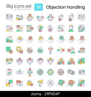 Objection handling RGB color icons set Stock Vector Image & Art - Alamy