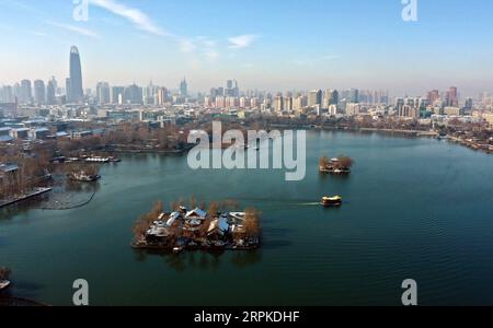 Aerial photo shows the Daming Lake in Jinan City, east China's Shandong ...