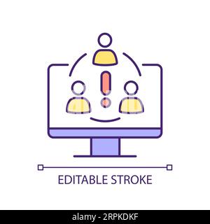 2D thin line multiple data sets colorful time icon Stock Vector Image ...