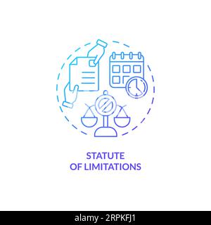 2D statue of limitations blue line icon concept Stock Vector Image ...