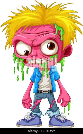 A gory vector illustration of a male zombie cartoon character Stock ...