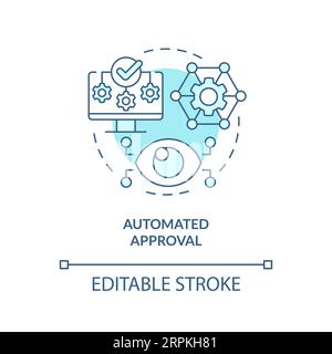 2D customizable automated approval thin linear icon concept Stock ...