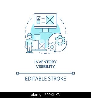2D customizable inventory visibility thin linear icon concept Stock ...
