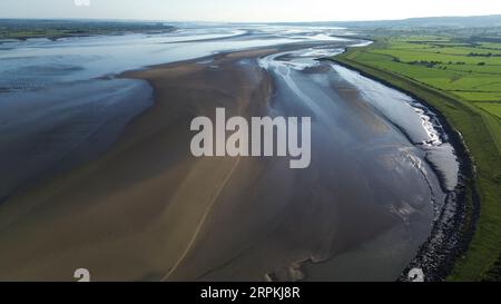 Severn estuary looking toward the Bristol Channel. Lydney Harbour and ...