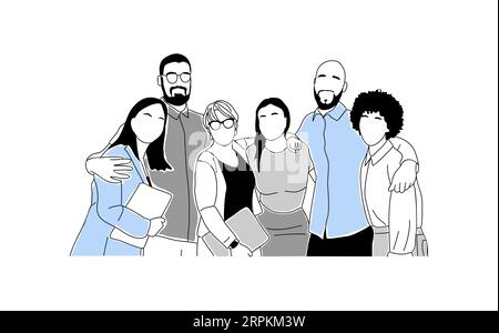 Business team members standing together vector Stock Vector Image & Art ...