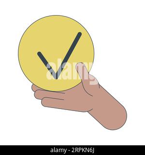 Bullet point check mark flat line color isolated vector object Stock ...