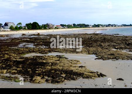 Grande plage beach in Carnac, Morbihan, Brittany, France Stock Photo ...