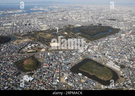 200205 -- OSAKA, Feb. 5, 2020 -- Aerial photo taken on Feb. 4, 2020 ...