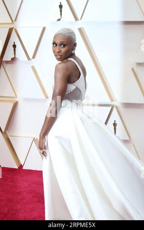 Cynthia Erivo arrives at the Oscars on Sunday, Feb. 9, 2020, at the ...