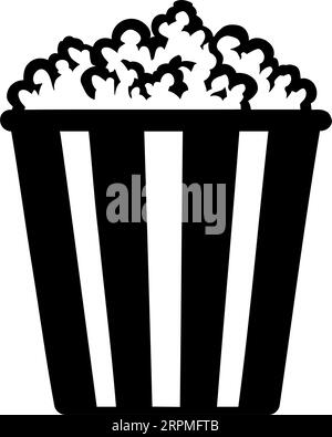 Popcorn icon logo sign vector outline in black and white color Stock ...