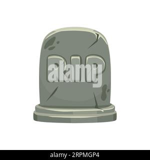 Cartoon Halloween tomb emoji with rip inscription. Isolated vector ...