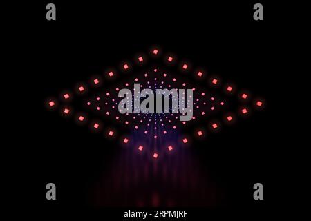 Close-up on a row of diamond shaped LED lights Stock Photo - Alamy