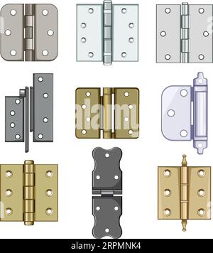 door hinge set cartoon vector illustration Stock Vector Image & Art - Alamy