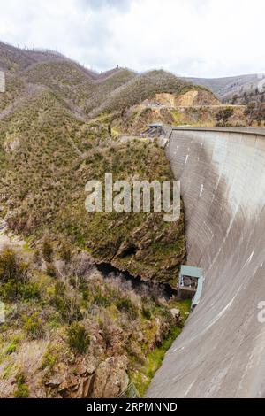 Tumut Pond Dam from the Tumut River forming as part of the Snowy ...