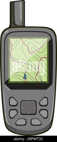 positioning gandheld gps cartoon vector illustration Stock Vector Image ...