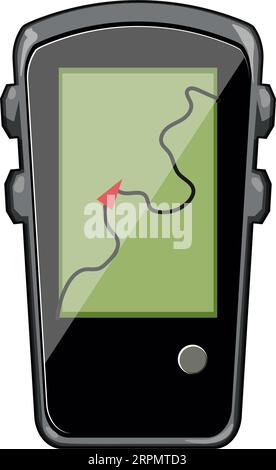 positioning gandheld gps cartoon vector illustration Stock Vector Image ...