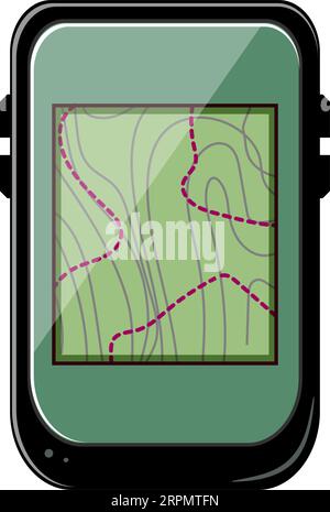 navigator gandheld gps cartoon vector illustration Stock Vector Image ...