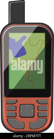 navigator handheld gps cartoon vector illustration Stock Vector Image ...