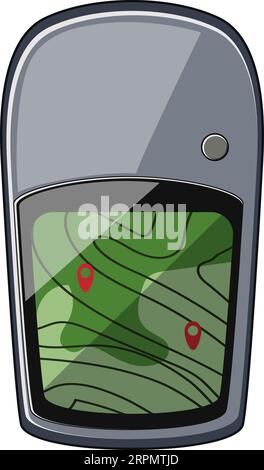 positioning gandheld gps cartoon vector illustration Stock Vector Image ...