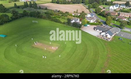 English village life. St Briavels cricket ground, Forest of Dean ...