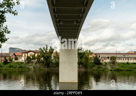 The newly built HolKa (Stvanice) footbridge in Prague, Czech Republic ...
