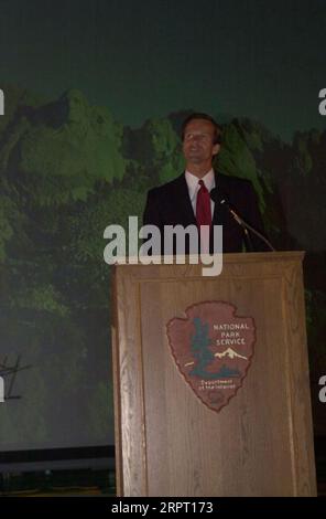 South Dakota Congressman John Thune speaking at ceremony at Mount ...