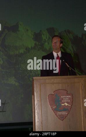 South Dakota Congressman John Thune speaking at ceremony at Mount ...