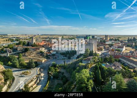 Aerial view of Torija medieval feudal castle in Guadalajara province ...
