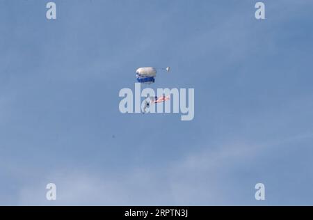 Skydiver team demonstration, among activities marking the centennial of ...