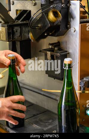 Disgorgement of Champagne in France Stock Photo - Alamy
