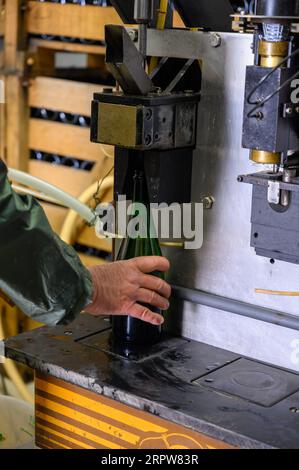 Disgorgement of Champagne in France Stock Photo - Alamy