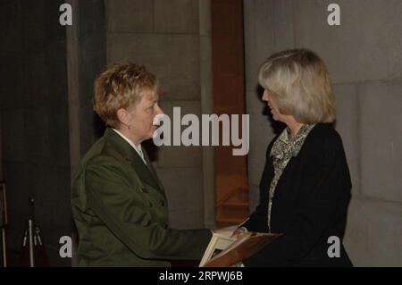 Secretary Gale Norton, right, conversing with Vikki Keys, National Park ...