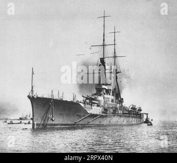 Imperial Japanese Navy battleship Haruna at her moorings near Kure ...