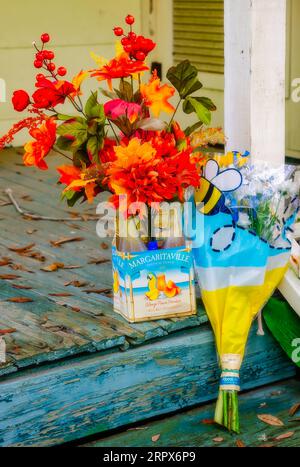 Flowers sit outside a home on June 5, 2026, in Los Angeles, where ...