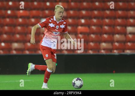 Barnsley, UK, 5th September, 2023. Cameron Gardner during the EFL ...