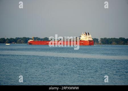 Freighter on the Detroit River Stock Photo - Alamy