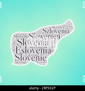 Slovenia poster. Map of the country with colorful regions. Shape of ...