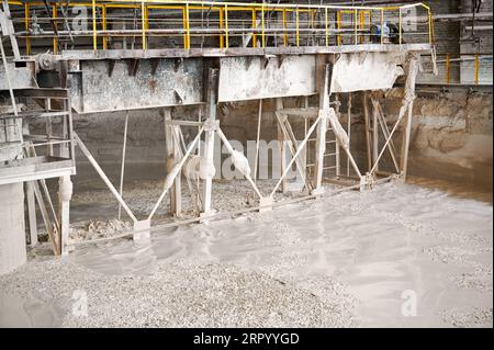 Pool for preparation of sludge for gas silica blocks Stock Photo - Alamy