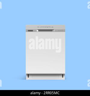 modern new dishwasher front view 3d render on white Stock Photo - Alamy