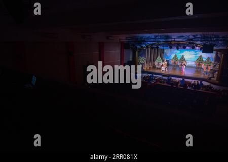 Human puppets show (Wayang Orang), perform at the Sriwedari Building ...