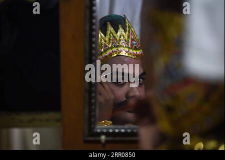 Human puppets show (Wayang Orang), perform at the Sriwedari Building ...