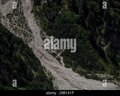 stepy trial path in The Puez mountain in dolomites badia valley ...