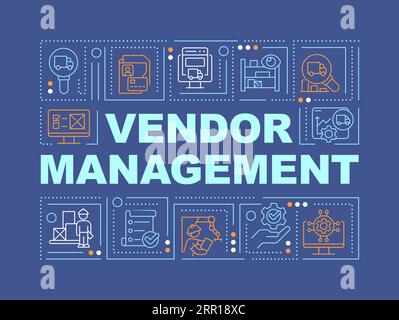 Vendor management text with multicolor thin line icons Stock Vector ...