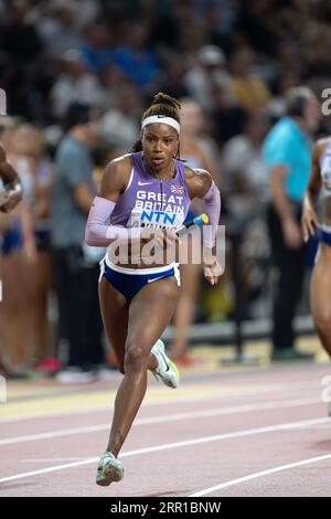 Amber Anning participating in the 400 meters relay at the World ...