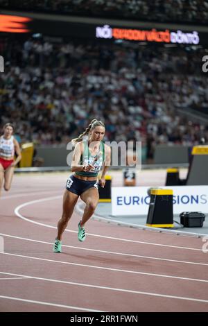 Sophie Becker participating in the 400 meters relay at the World ...