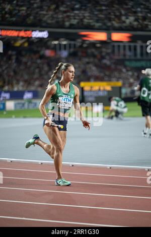Sophie Becker participating in the 400 meters relay at the World ...