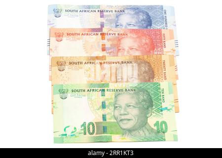 Nelson Holilala Mandela faces on South African money rand banknotes ...