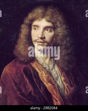 Molière (Jean-Baptiste Poquelin, 1622-1673), portrait painting of the ...