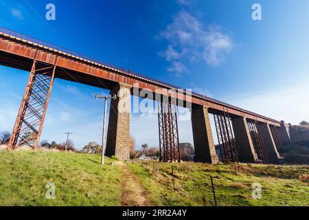 A 19th century viaduct in Taradale, Victoria, Australia on a clear ...