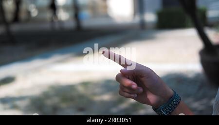 woman pointing finger Suitable for making infographics Stock Photo - Alamy